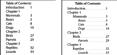 Create a table of contents in Adobe InDesign