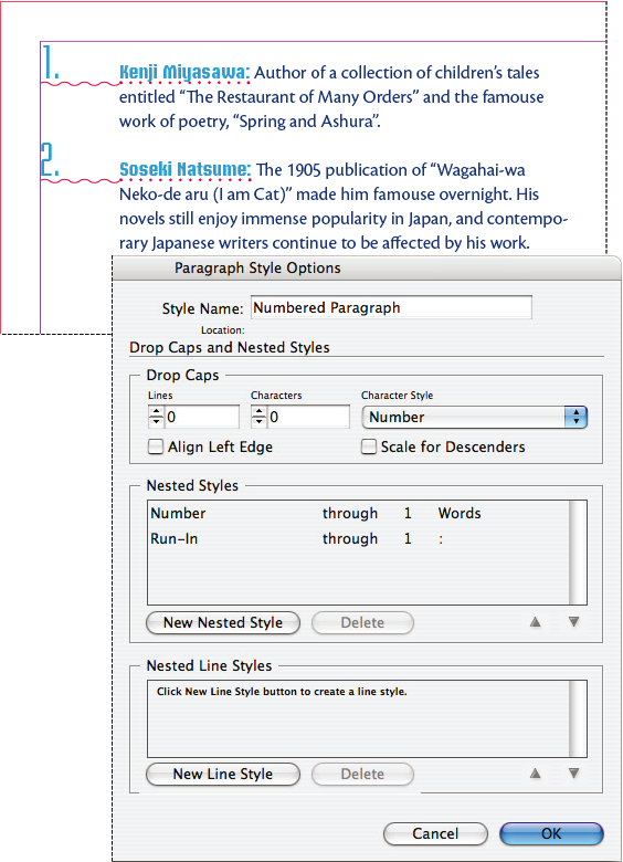 Drop caps and nested styles in InDesign