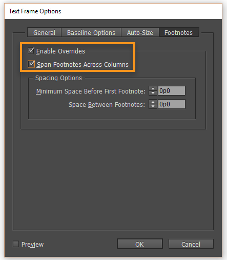 Create footnotes in InDesign