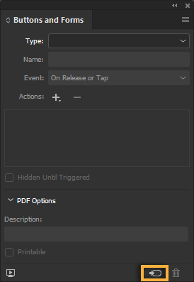Add interactive buttons in InDesign