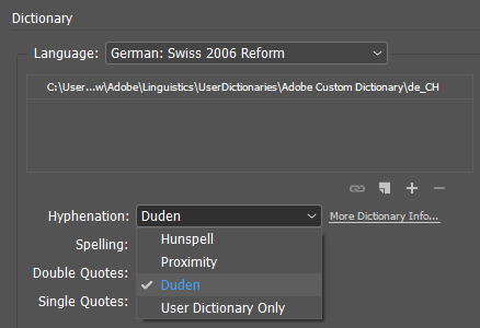Spell-check and language dictionaries in InDesign