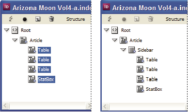 Structure documents for XML in InDesign