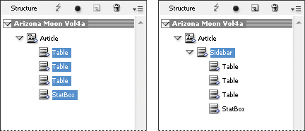 Structure documents for XML in InDesign
