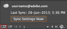 Sync settings in InDesign using Adobe Creative Cloud