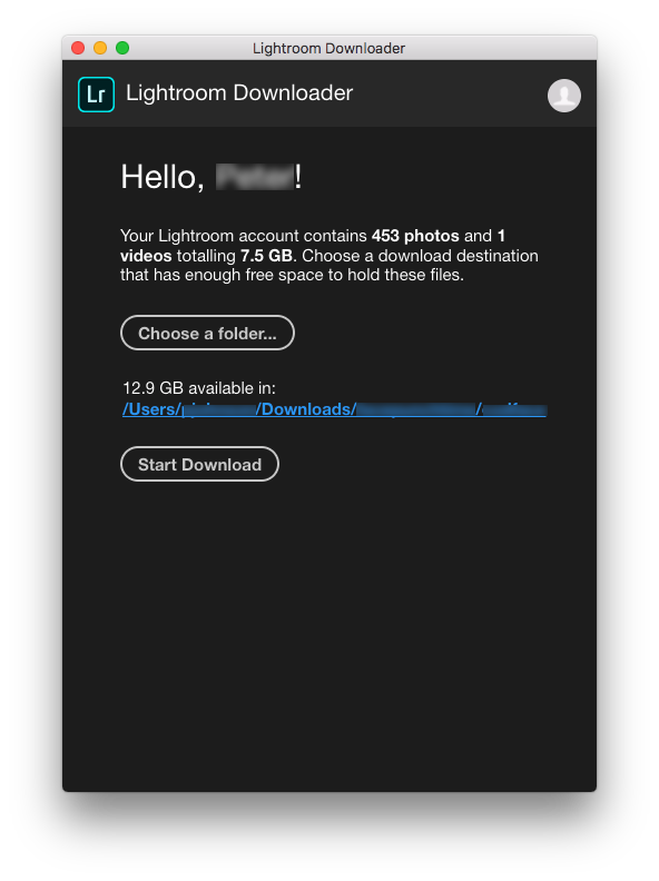 Download synced Lightroom photos and videos from the cloud to a computer