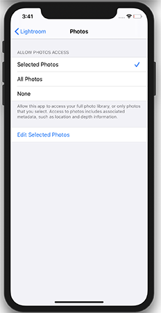 Lightroom for mobile on iOS 14