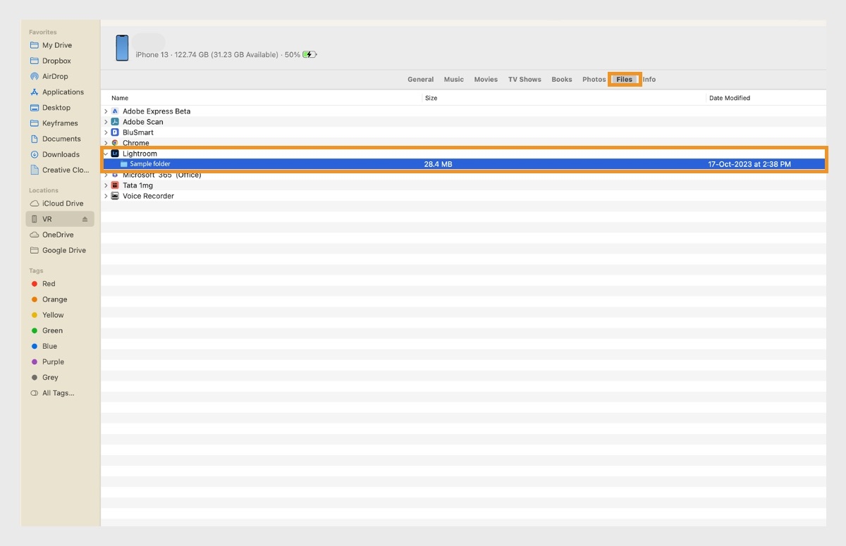 How to recover Lightroom for mobile (iOS) photos using iTunes File Sharing