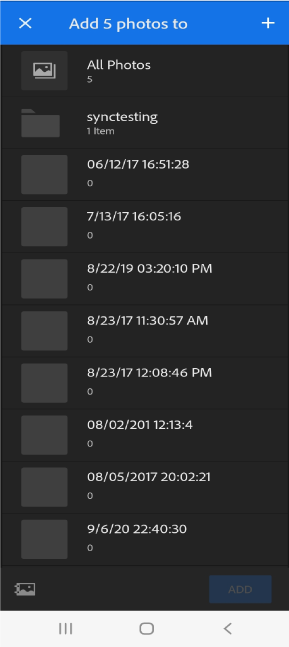 Import photos and videos in Lightroom for mobile (Android).