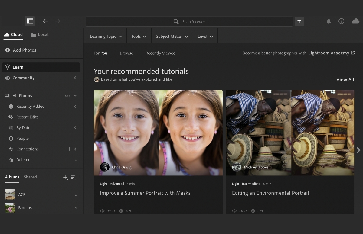 In-app learning and inspiration