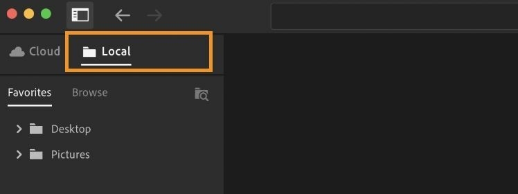 Edit locally stored photos in Lightroom.