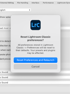 How to set Lightroom Classic preferences