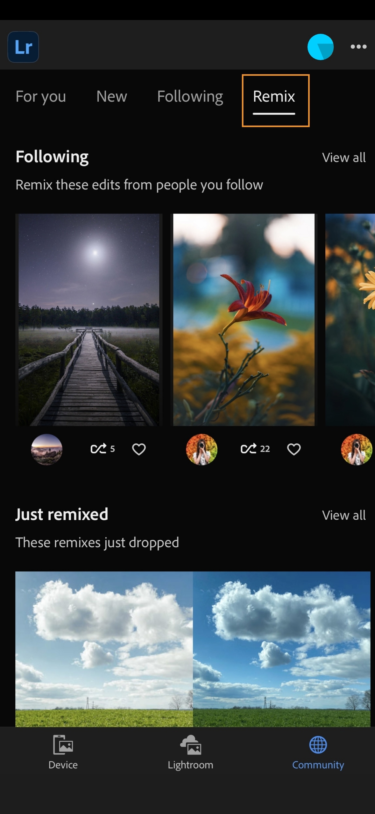 In-app learning and inspiration in Lightroom for mobile (iOS)