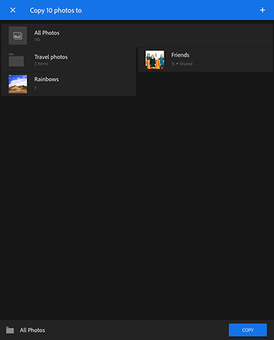 Import photos and videos in Lightroom for mobile (Android).