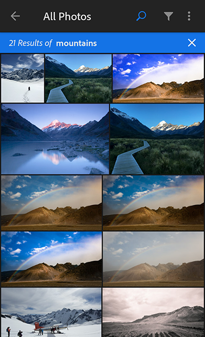Learn how to search and organize photos in Lightroom for mobile (Android).