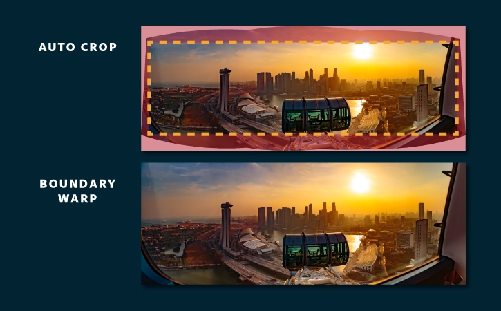 Keep the full view in panoramas you create
