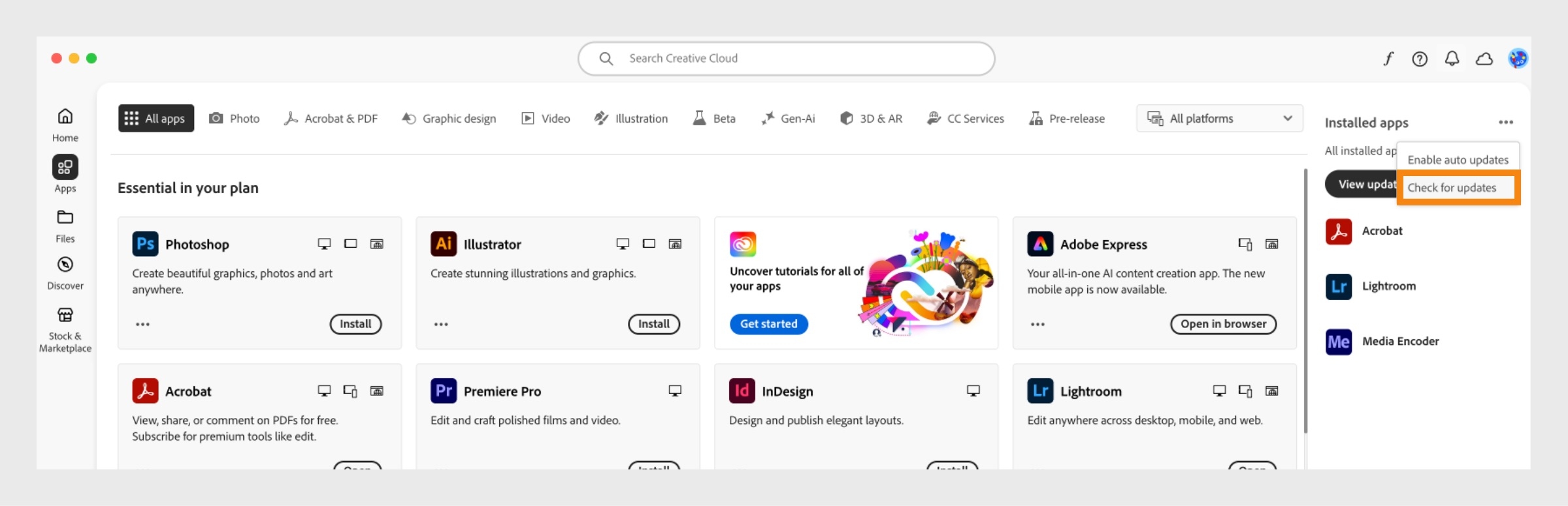 Purchased Creative Cloud apps appear as trial versions