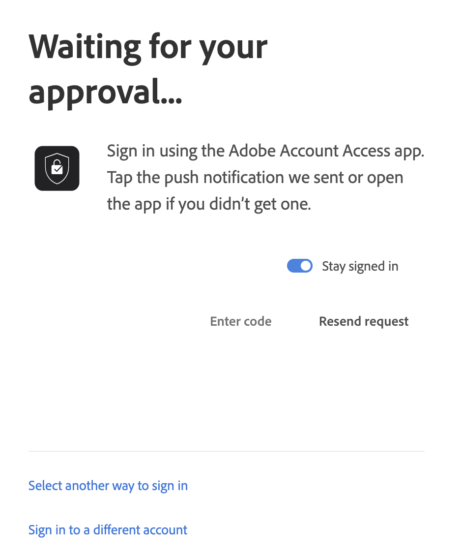 Passwordless authentication options for your Adobe apps and services