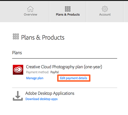 Change or update your credit card and billing information in your Adobe ...
