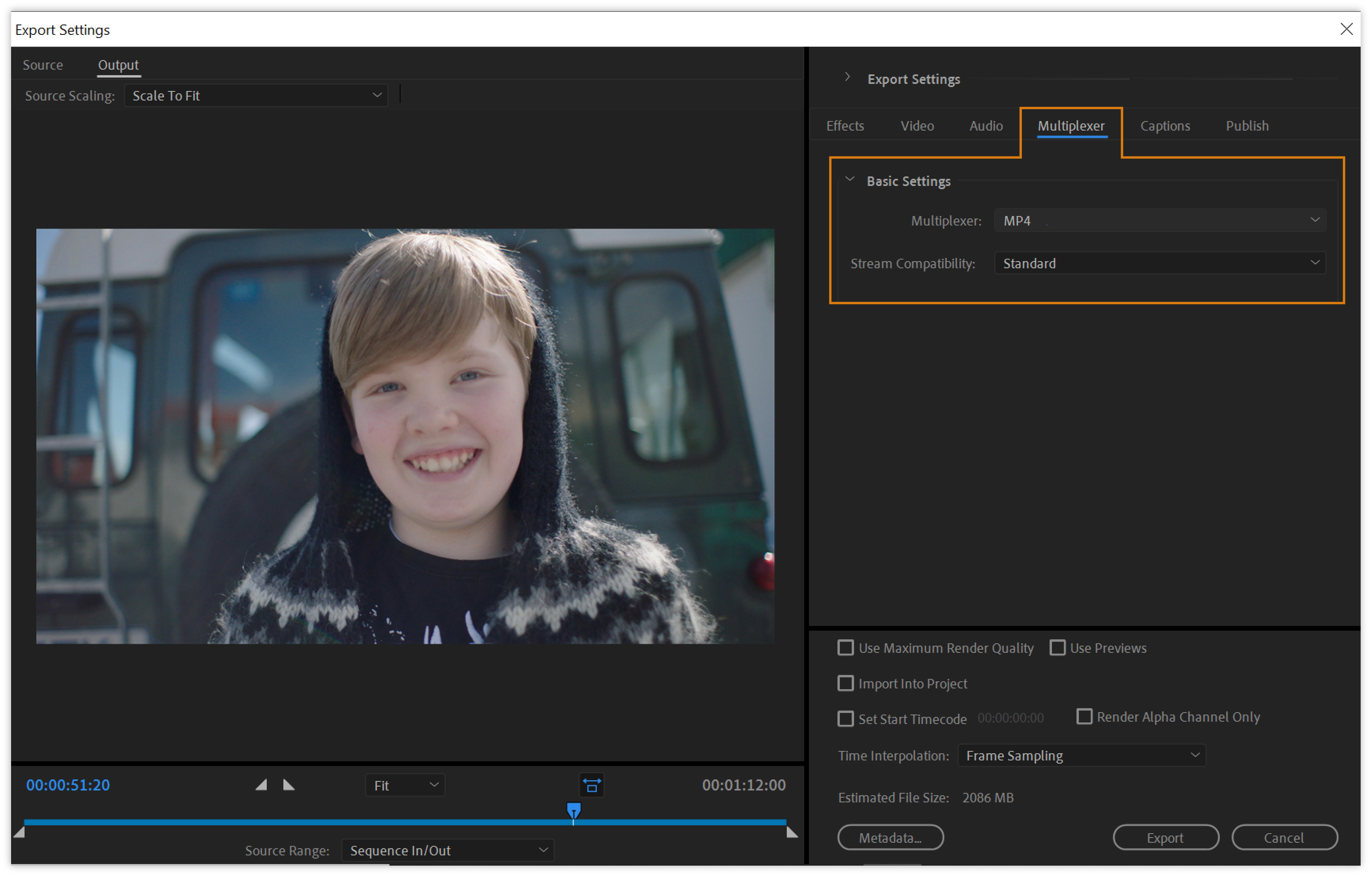 Adobe Media Encoder Export Settings