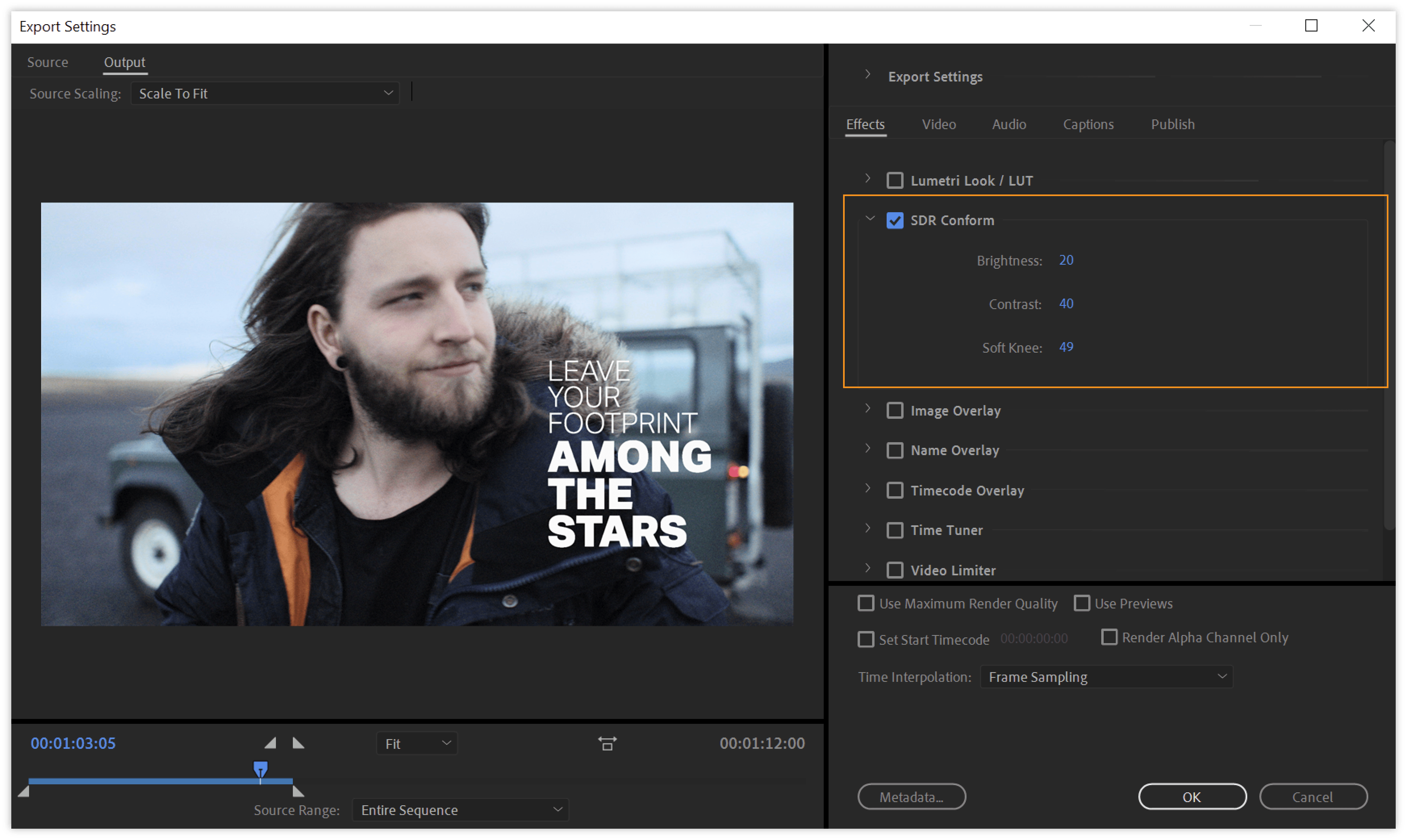 Export settings reference for Adobe Media Encoder