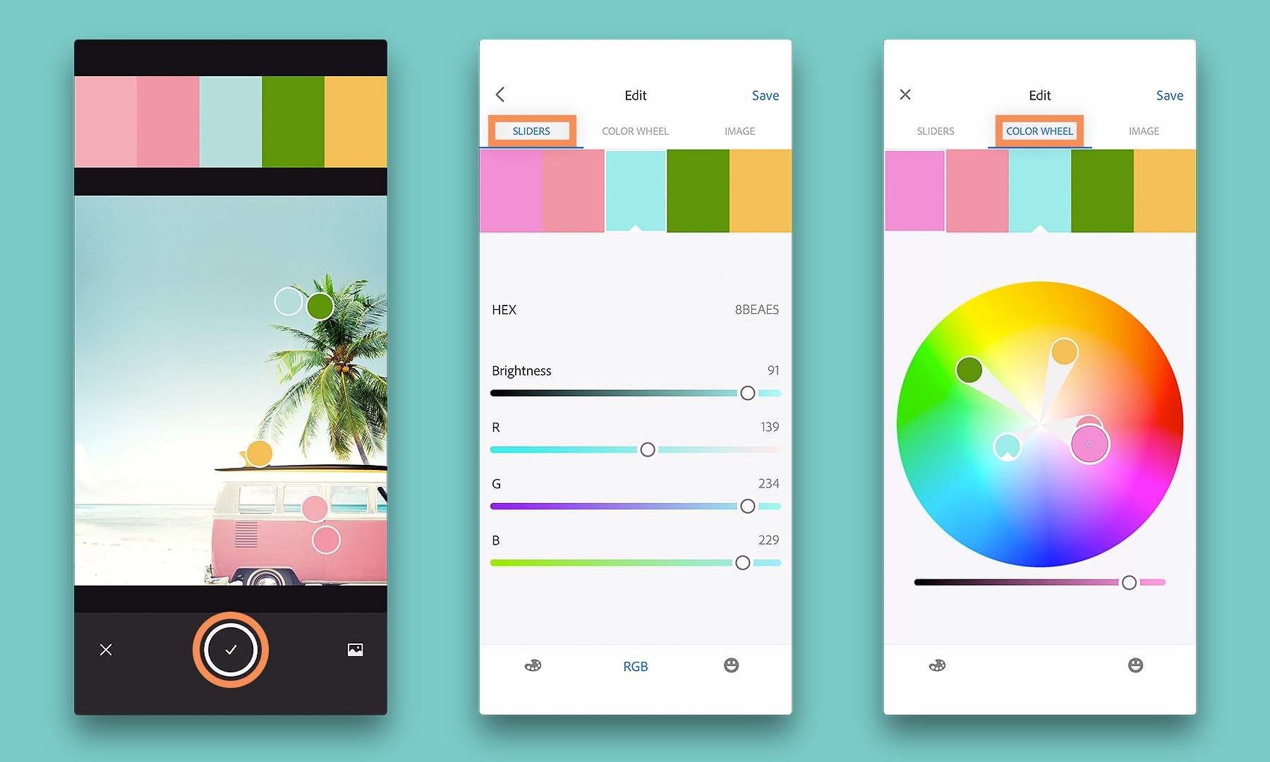 Capture brushes, shapes, colors, and more on the go