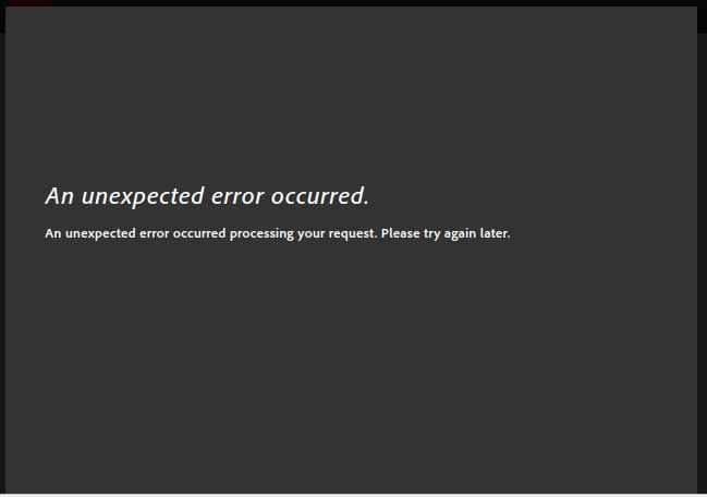 Unexpected error occurred when you log into Adobe Muse