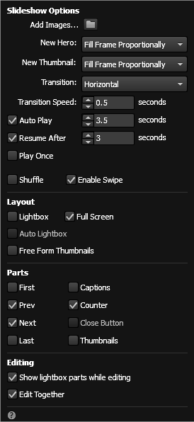Add and set up Slideshow widgets in Adobe Muse