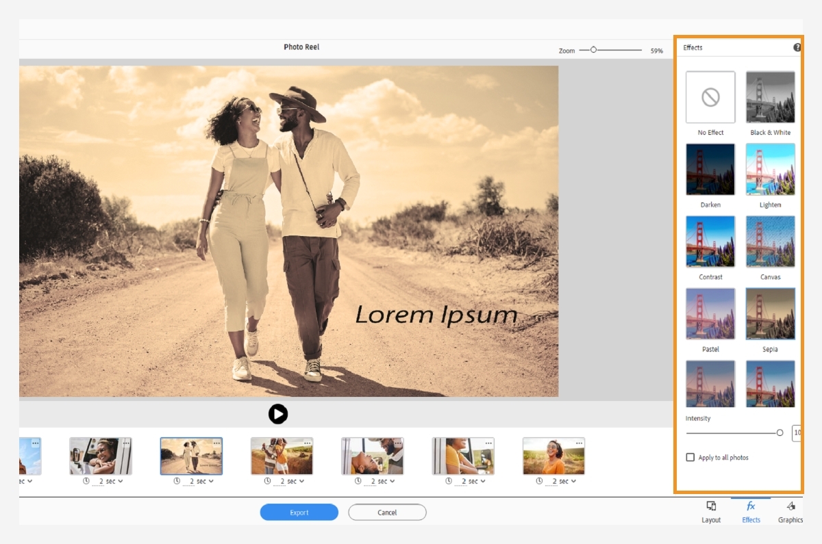 Creating Photo Reels