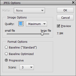 Save images in Photoshop Elements
