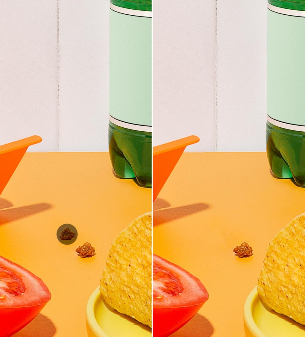 Clean up a product photo with Adobe Photoshop.