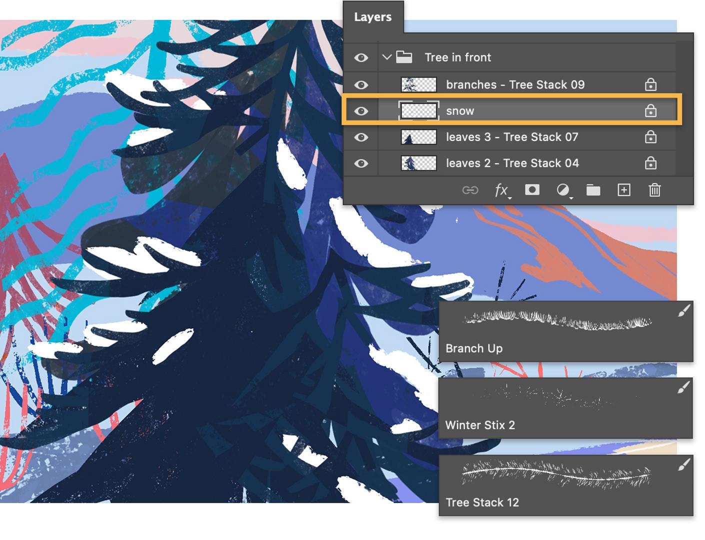 Create a snowy wonderland with Kyle?s Winter 2022 brush pack.