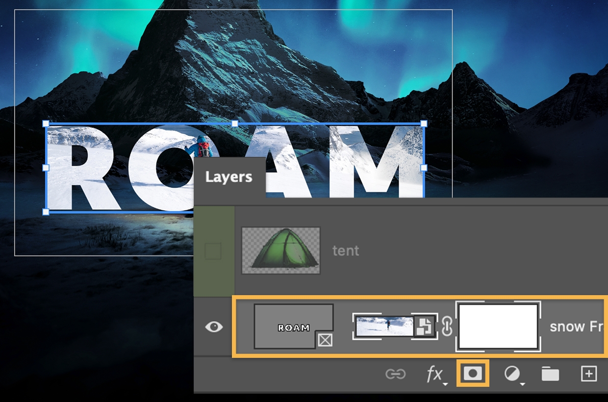 Fill text with an image in Photoshop.