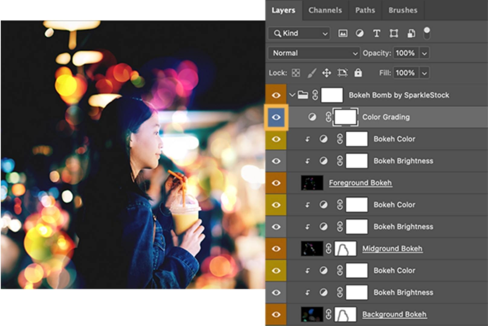 Free bokeh action for Photoshop.