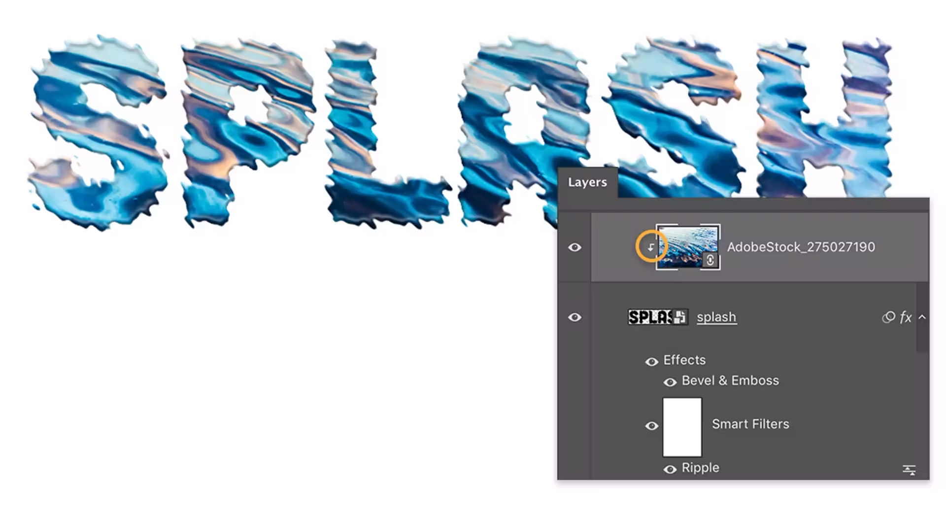 How to create type that splashes in Adobe Photoshop.