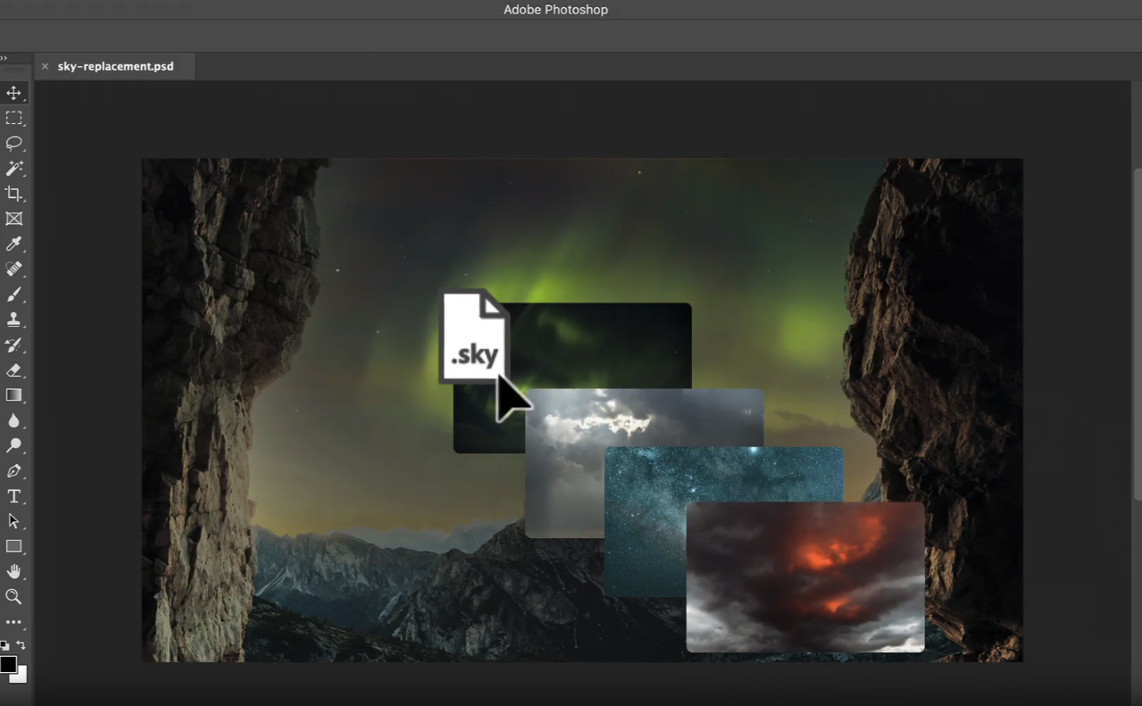 How to transform a landscape in Adobe Photoshop.