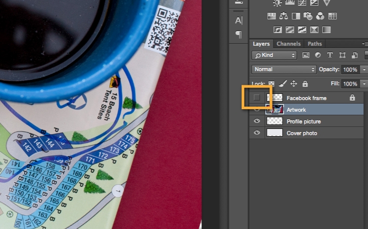 Template to create a custom Facebook cover photo and profile picture