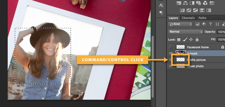 Template to create a custom Facebook cover photo and profile picture