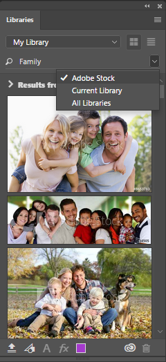 Photoshop 中的 Creative Cloud Libraries