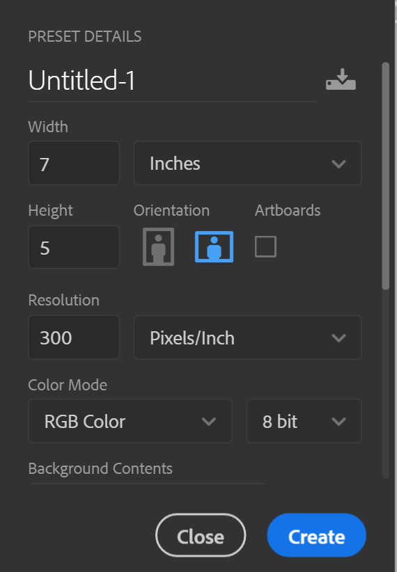 Create documents in Photoshop using templates and presets