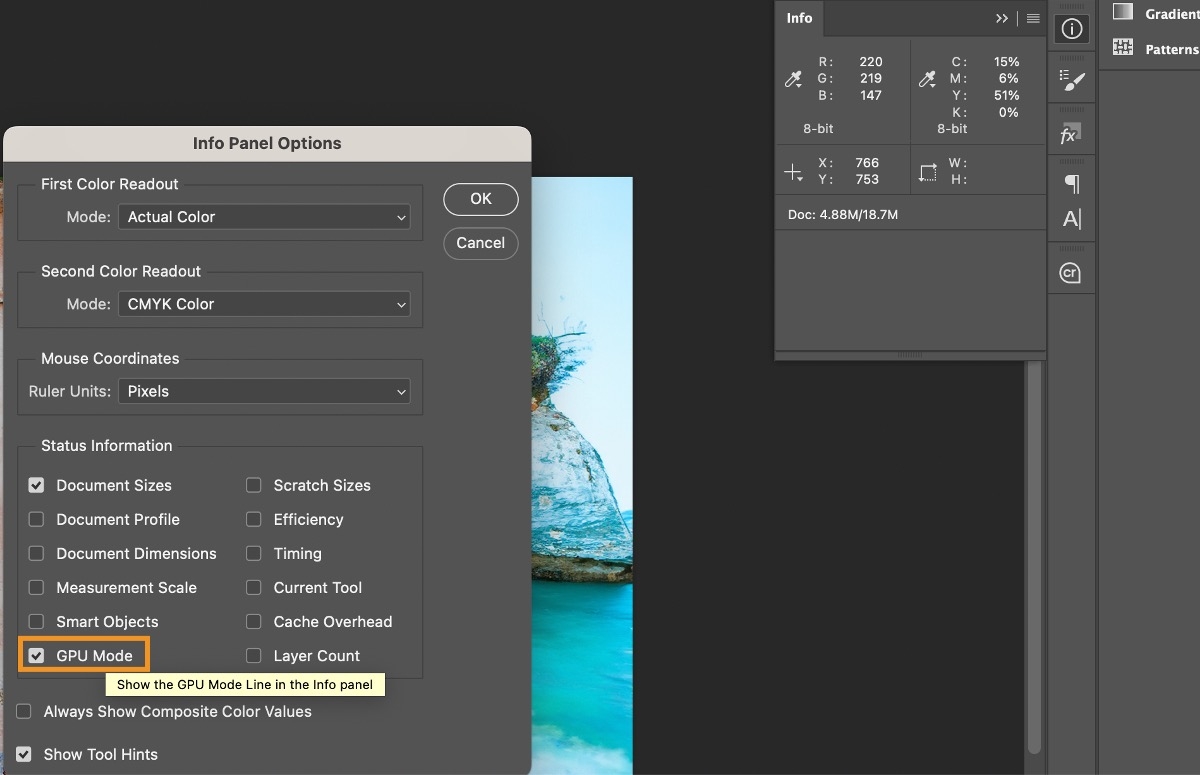 Photoshop image information