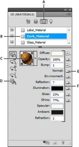 3D panel settings in Photoshop