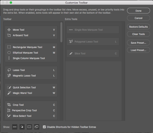 Photoshop Touch capabilities and customizable workspaces