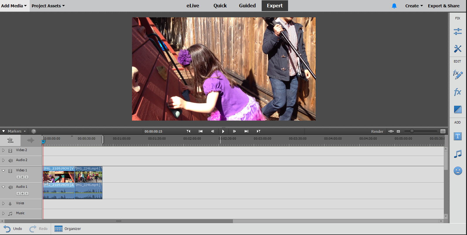 Quick, Guided, and Expert views in Adobe Premiere Elements