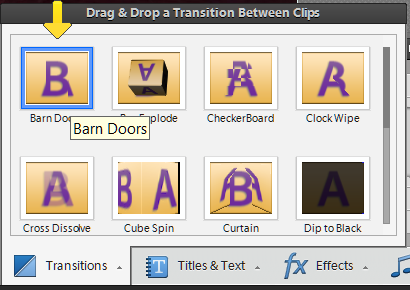 Adding Transitions between video clips - Guided Edit