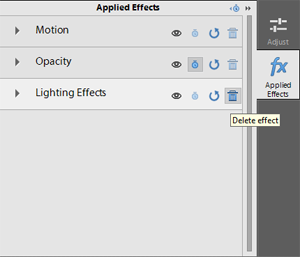 Applying and removing effects