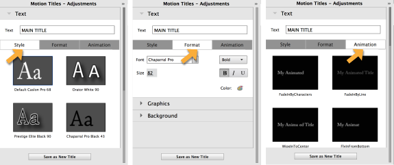 Motion Titles