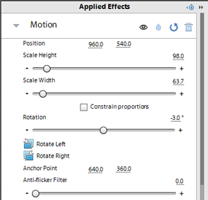 How to use Motion effect in Adobe Premiere Elements