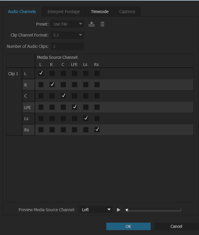 Video with 5.1 chanel audio importing with only one audio track. How do ...