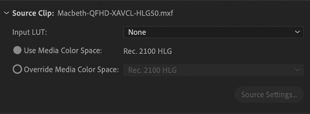 Color Manager in Premiere Pro