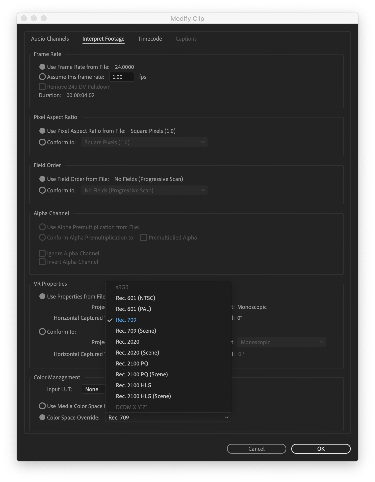 Work natively in Rec. 2100 HLG